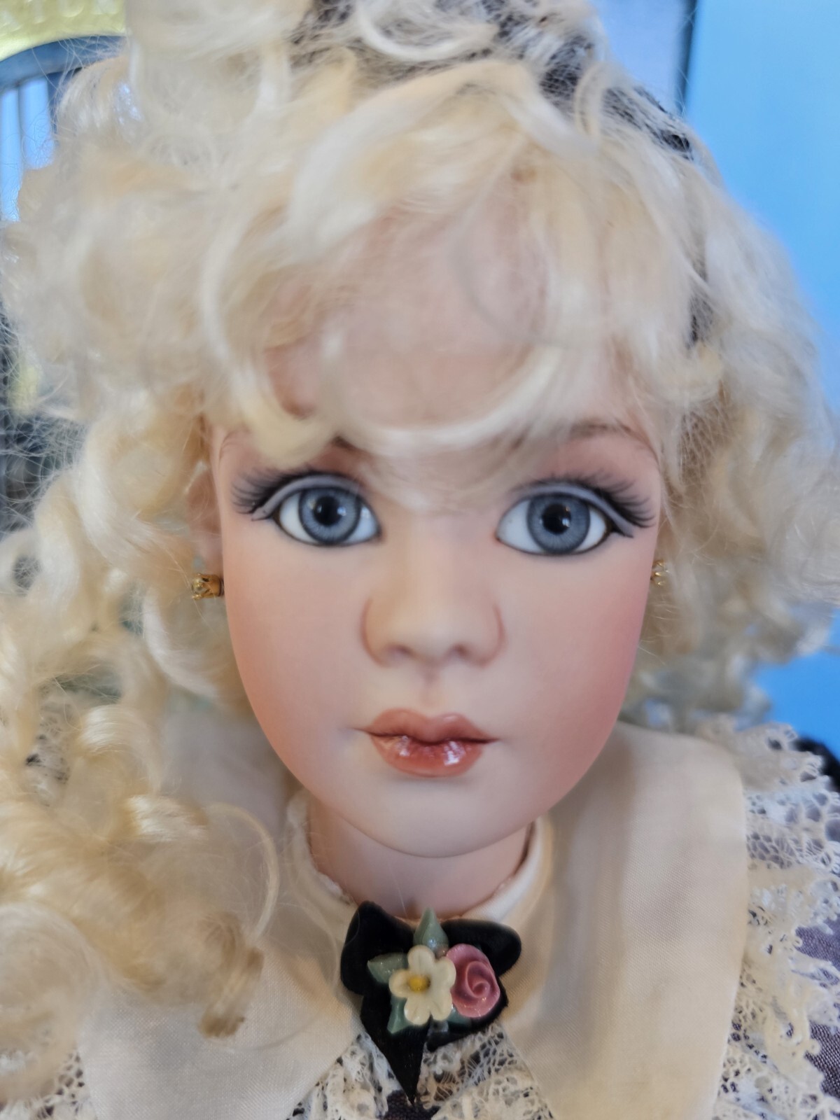 Jan McLean POPPY Flowers of the Heart 15" Porcelain blonde w/baby ...