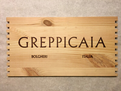 1 Rare Wine Wood Panel Greppicaia Bolgheri Italy Vintage CRATE BOX SIDE ...