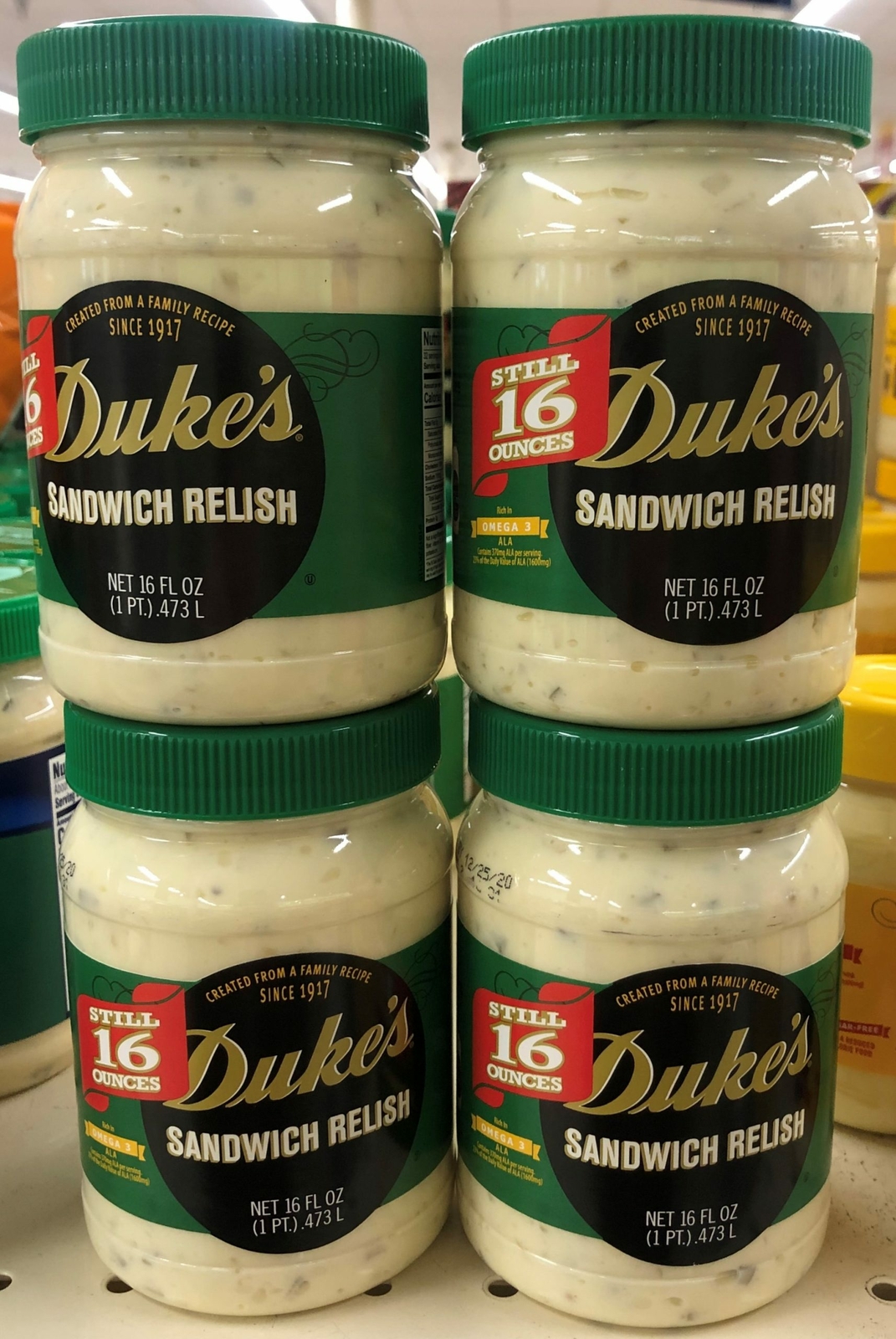 4 JARS Duke's Sandwich Relish 16 oz. Jar Mayonnaise Dukes Mayo Spread ...