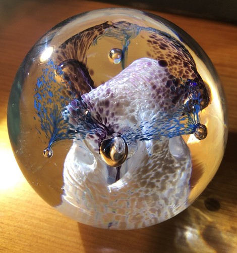 Jerpoint Glass Studio Art Ireland Paperweight Hand Blown Purple/Blue ...
