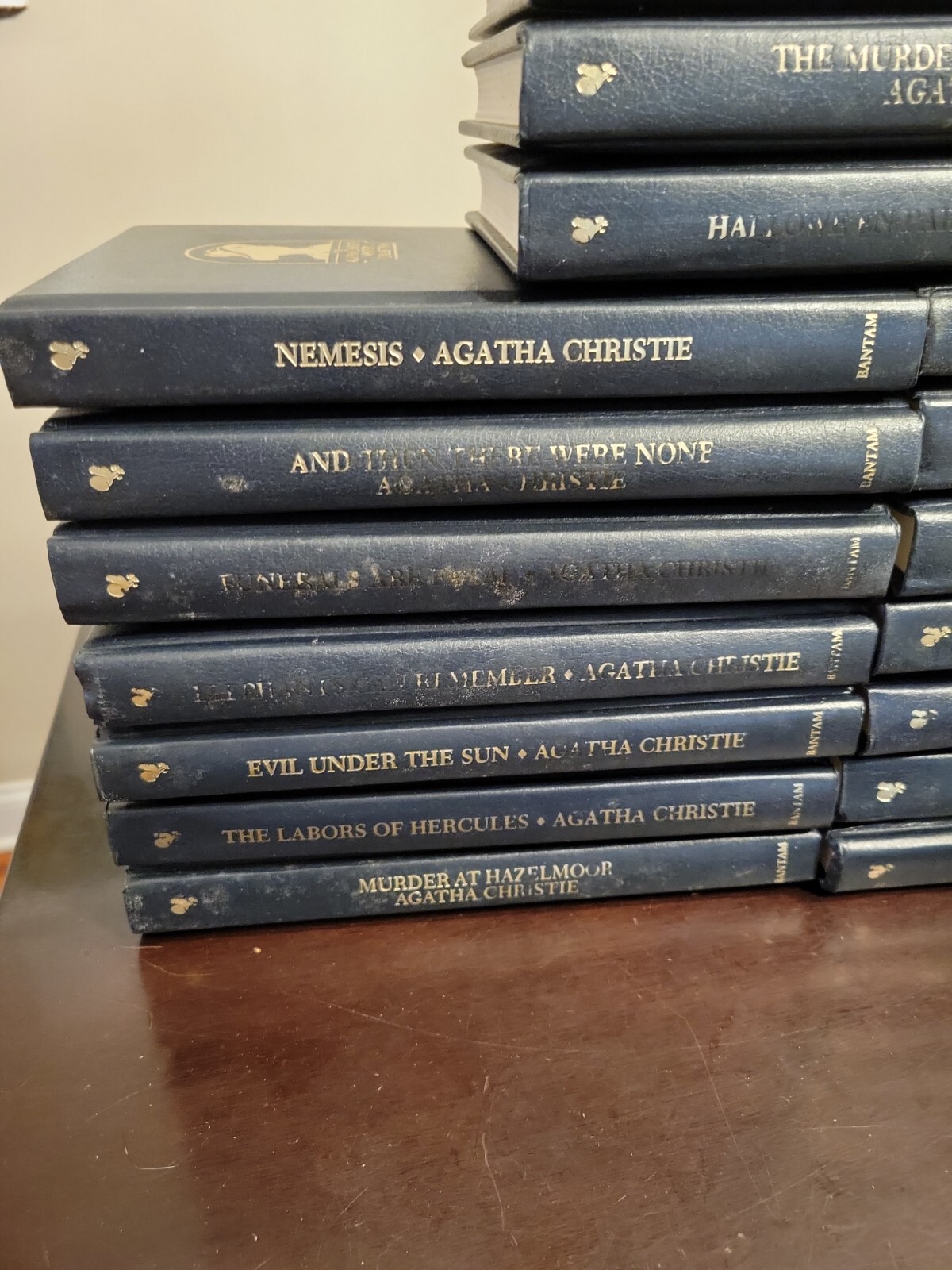 Lot of 21 Agatha Christie Mystery Collection Leatherette Bantam Books ...