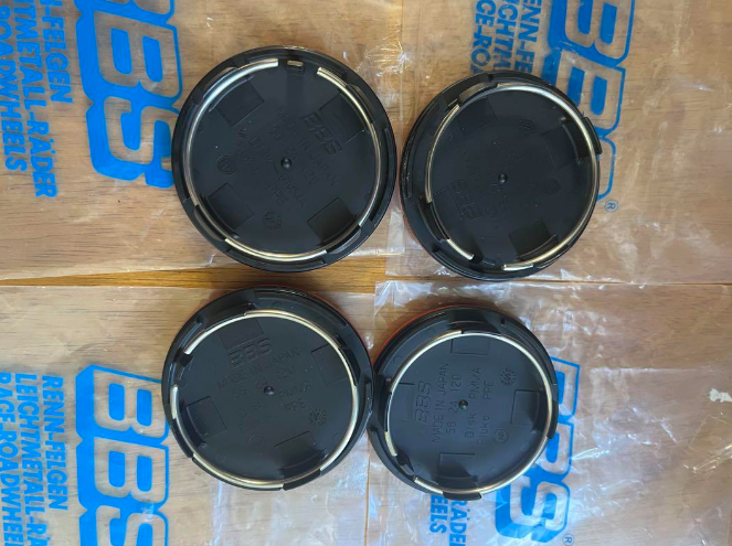 BBS Wheel Center Caps 70mm Genuine Emblem Red Gold 3D Logo P5624126 Set ...