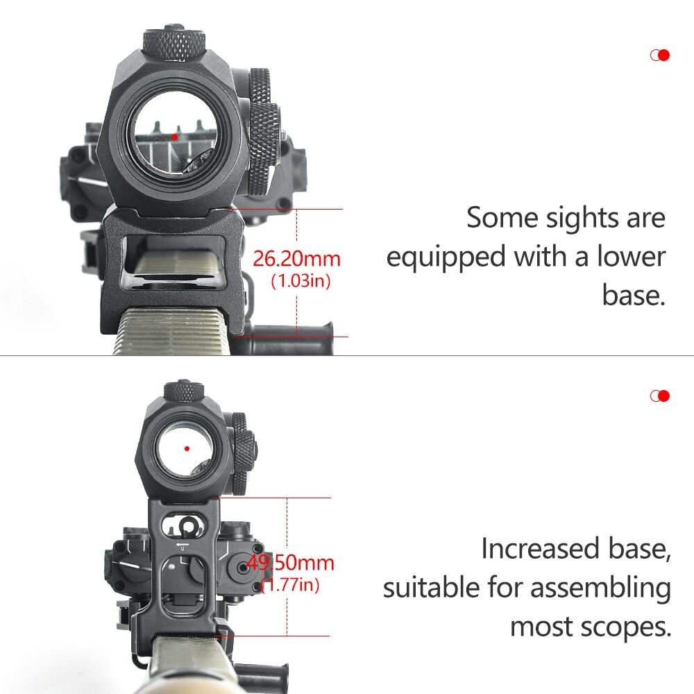 Wadsn Tactical FAST Mount QD Scopes Mount red Dot Sight Red Dot Riser ...