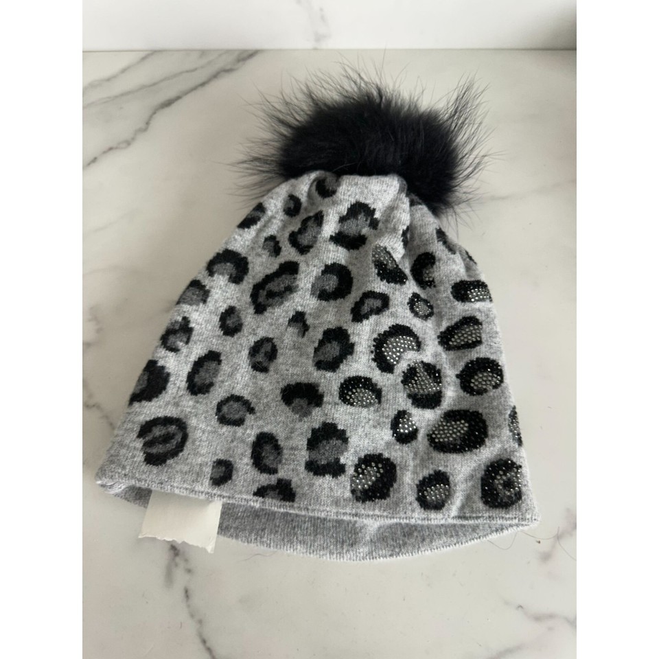 BARI LYNN Animal Print Zoom Winter Hat Beanie New | eBay