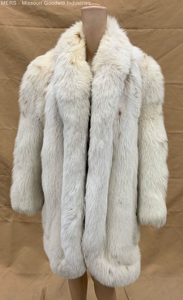 Women's White Blonde Thick Animal Fur Coat | eBay