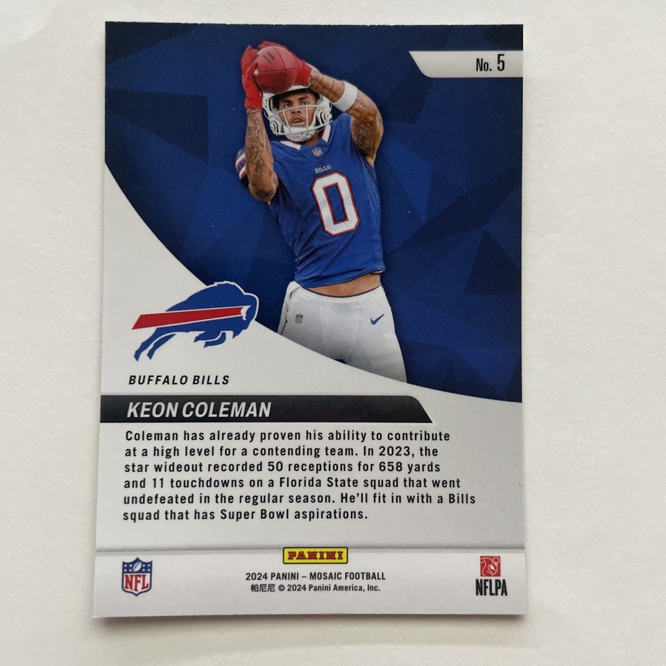2024 Panini Mosaic Elevate Keon Coleman #5 RC Rookie Buffalo Bills | eBay