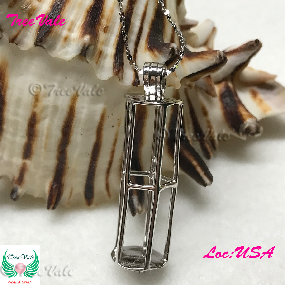 Fairy Tube - Solid 925 Sterling Silver - Locket Pearl Cage Pendant ...