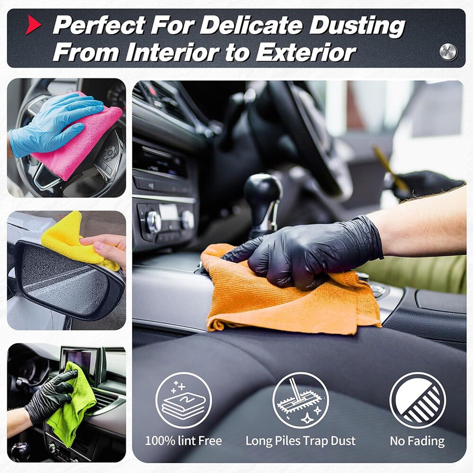Microfiber Cleaning Cloth Set of 50 Towel Rag Car Polishing Detailing ...