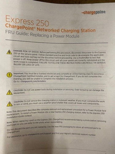 ChargePoint Express 250 EV Charger Power Module - Model EXPP-PM-31.2 A ...
