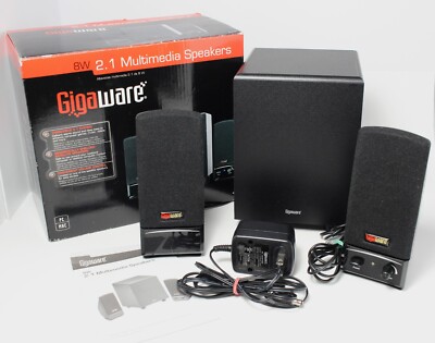 Gigaware 8w 2.1 Multimedia Computer/Laptop Speaker Set 3-Piece 40-288 ...