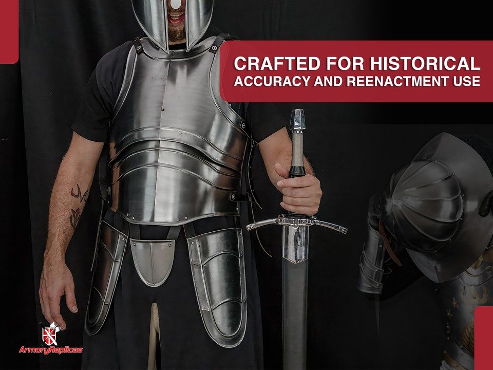 7 Piece Set Medieval Roman Conqueror Jousting 18G Knight Body Armor ...