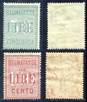 1884 REGNO D'ITALIA SEGNATASSE 50 100 LIRE VRF103 | eBay