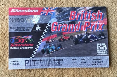 1995 Ticket British Grand Prix Silverstone | eBay