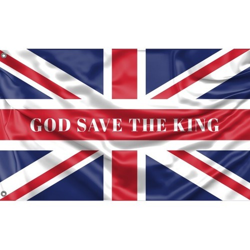 God Save The King Flag, Unique Design, 3x5 Ft / 90x150 cm, Made in EU ...