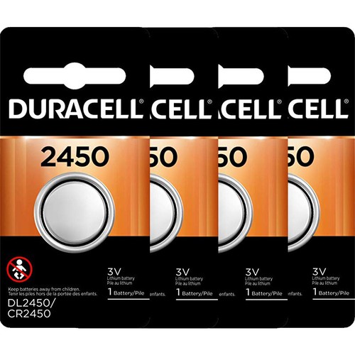 4 Pcs Duracell 2450 DL2450 CR2450 3V Coin Cell Lithium Button Battery ...