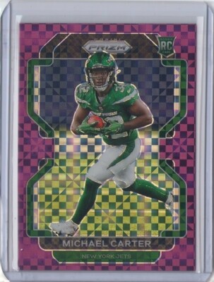 MICHAEL CARTER 2021 Panini Prizm Purple Power Rookie RC #365 JETS 22/49 ...