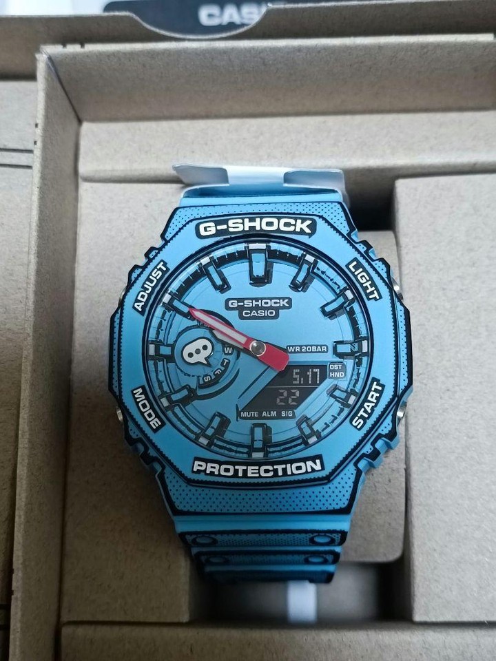 Casio G-SHOCK MANGA THEME GA-2100MNG-2AJR Men's Watch Octagon Blue ...