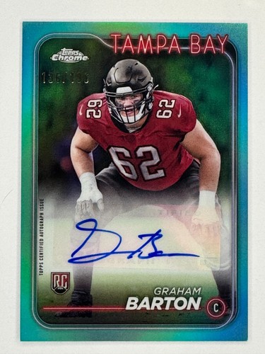 GRAHAM BARTON 2024 Topps Chrome #RA-GBA AUTO AQUA /199 Rookie RC Tampa ...
