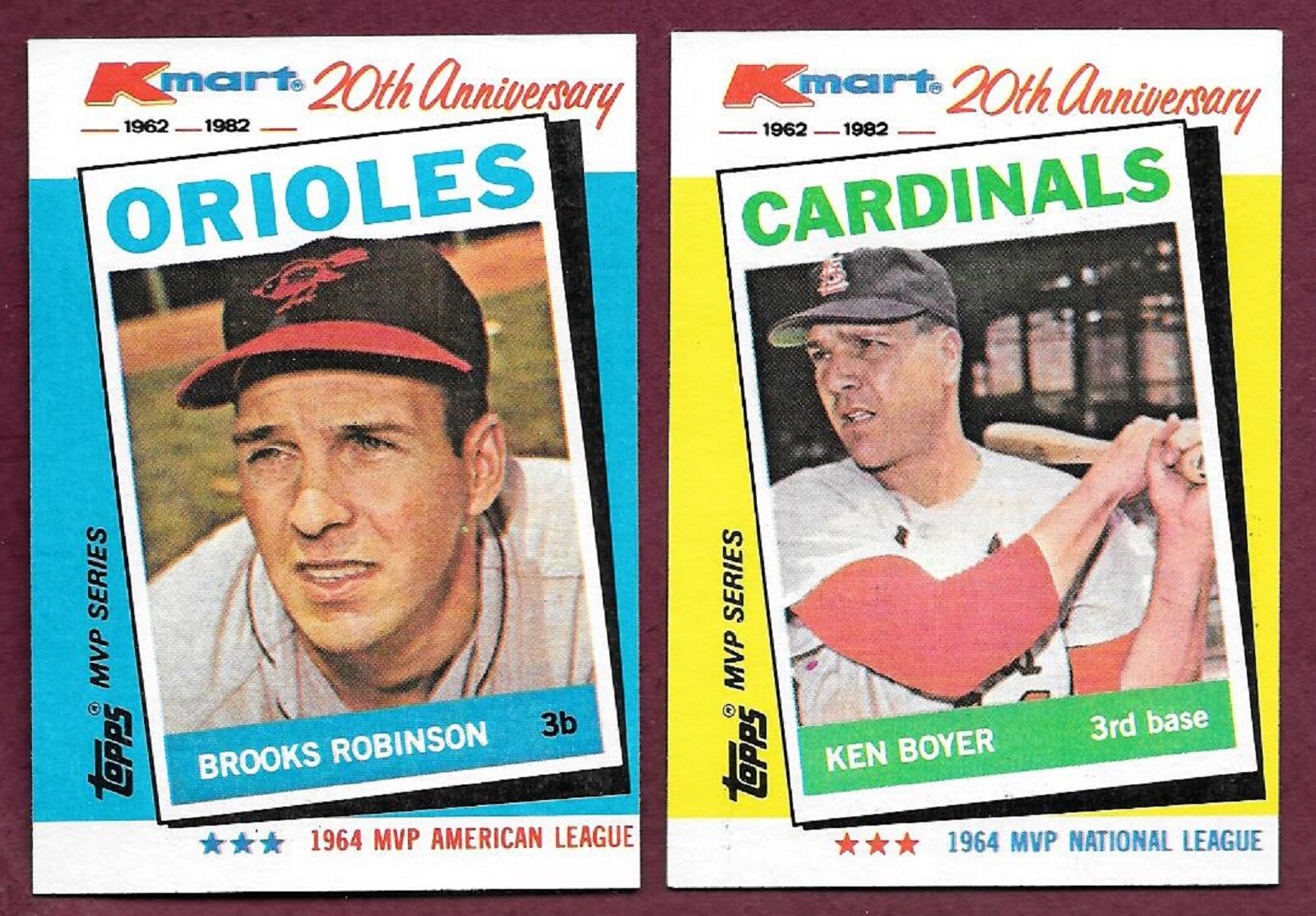 1982 Topps KMart AL & NL MVPs 1964 Brooks Robinson #5 & Ken Boyer #6 | eBay