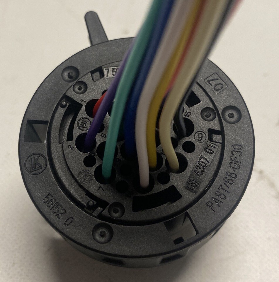 16 Pin Socket Connector Plug with Wire Pigtail, PA6T/66-GF30 | eBay