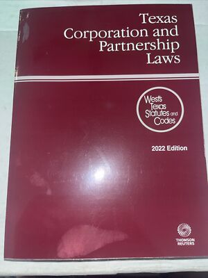 Texas Corporation and Partnership Laws - Paperback, by Thomson Reuters ...