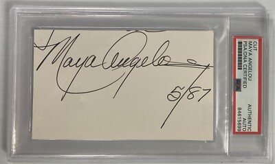 Poet Author Maya Angelou Signed Autograph 3x5 Cut Signature - PSA DNA ...