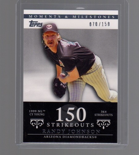 Randy Johnson 2007 Topps Moments & Milestones 150 Strikeouts Card #55 / ...