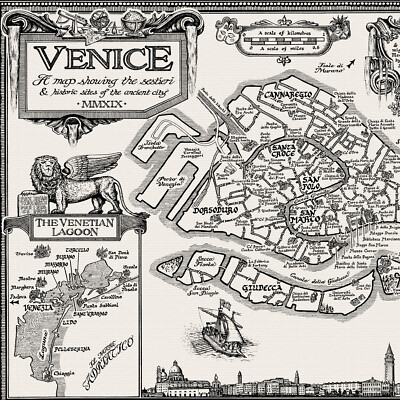 The Venice Map - Fine Art Prints by Manuscript Maps | eBay UK