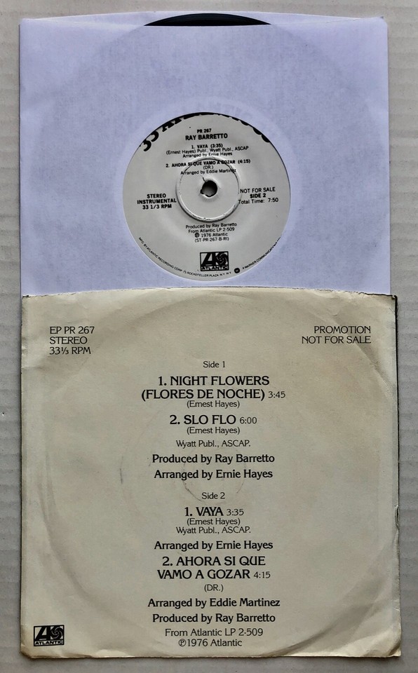 RAY BARRETTO Barretto Live Tomorrow 1976 US PROMO 7" EP Sampler 45 ...