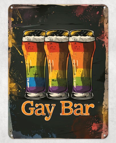 Gay Bar LGBTQ Beer Metal Poster Wall Sign Man Cave Shed Bar Bedroom ...