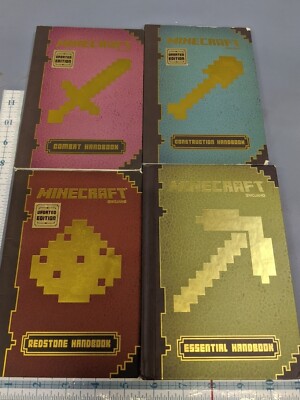 MINECRAFT Handbook Lot of 4 Construction Combat Redstone Essential ...