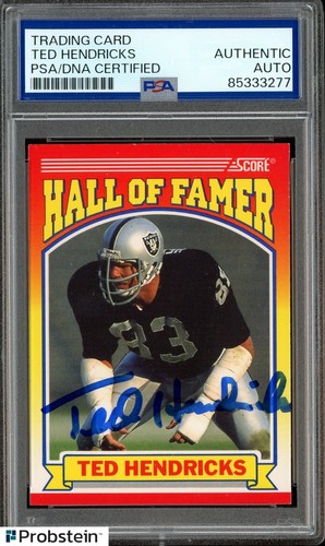 Ted Hendricks Signed 1991 Score #599 PSA/DNA Authentic AUTO | eBay