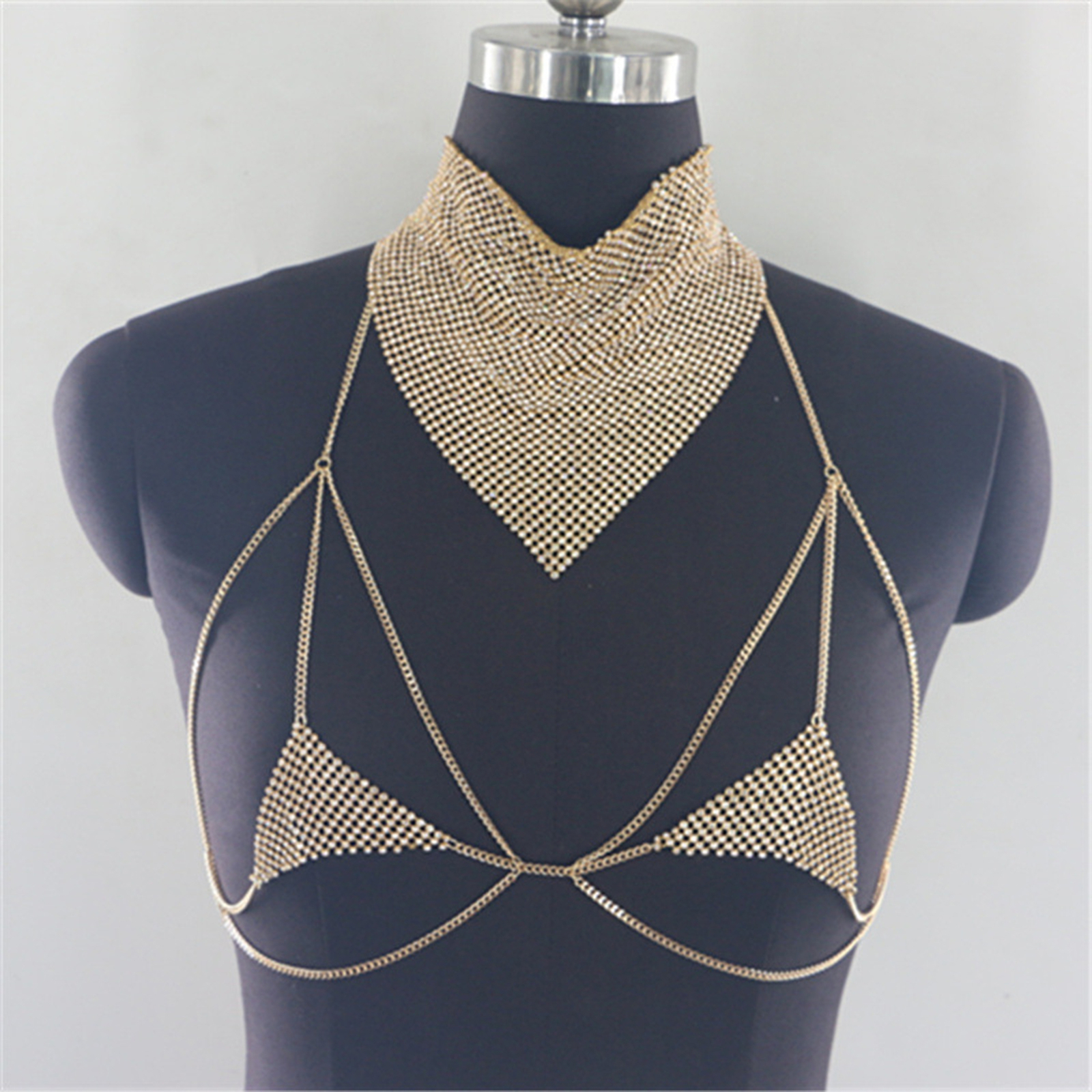 Necklace Chain Wild Everyday Wear Women Shiny Rhinestone Bra Chains ...