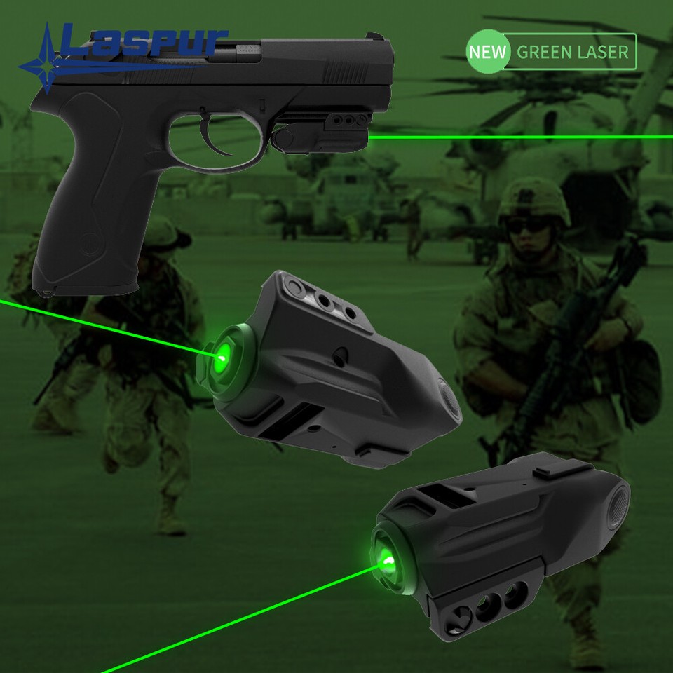 Laspur Sub Compact Tactical Rail Mount Low Profile Green Laser Sight | eBay