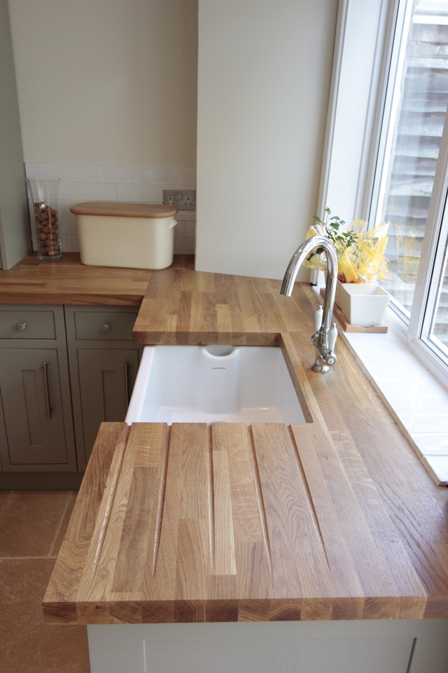 Solid Oak Worktop 40mm Staves 1m 2m 3m 40mm 27mm thick Natural grade ...