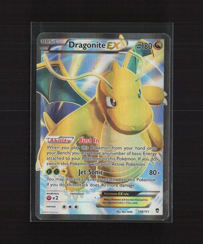 Dragonite EX 108/111 Furious Fists Full Art Holo Ultra Rare Pokemon ...