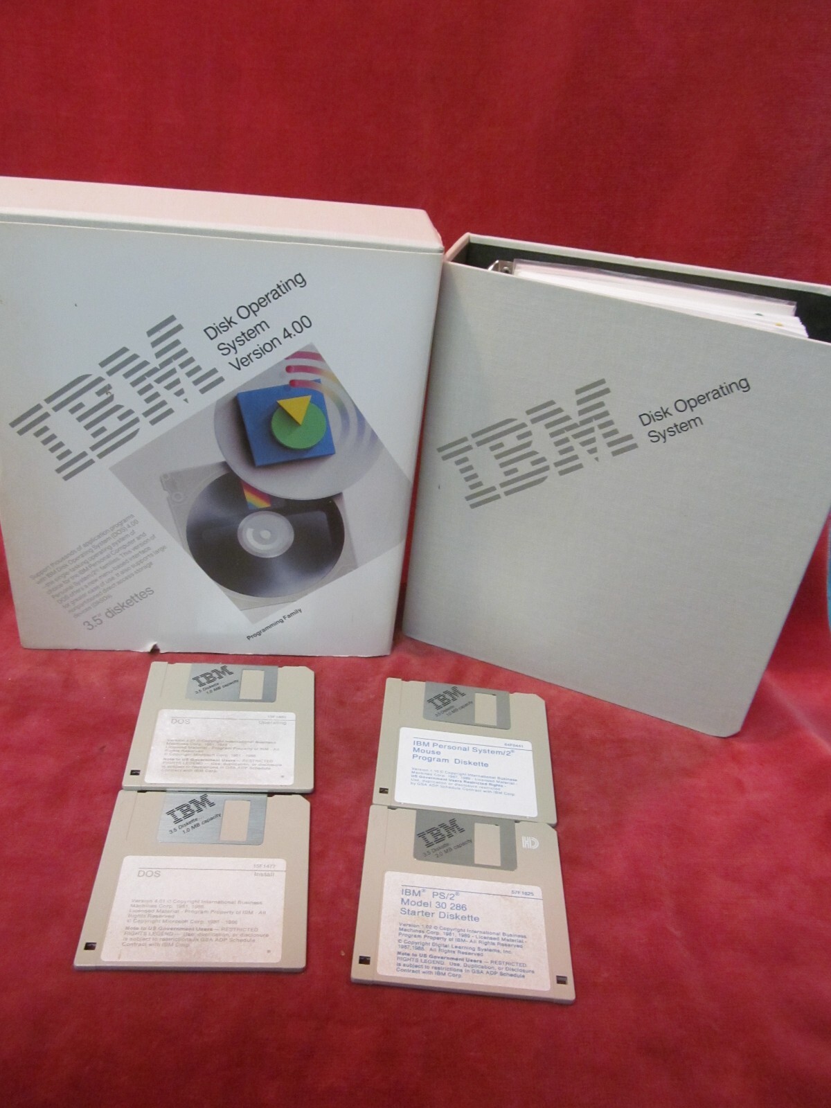 IBM DISK OPERATING SYSTEM VERSION 4.00 3.5" FLOPPY DISKETTES & BOOK | eBay
