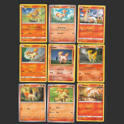Ponyta Pokemon Card Collection Set of 9 English Cards Vintage Fire Type ...