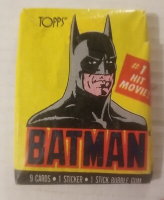 1989 Topps Batman Trading Cards 1st Series Wax Pack (Batman On Wrapper ...
