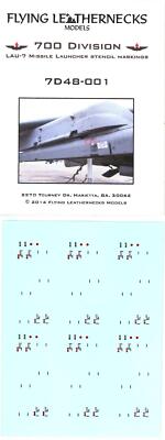 Flying Leathernecks Models 1/48 LAU-7 MISSILE LAUNCHER STENCIL MARKINGS ...