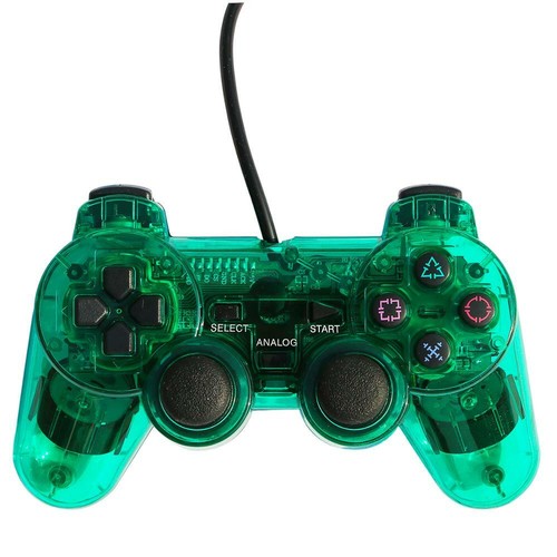 Clear Transparent Green Controller For Sony Playstation 2 PS2 Console ...