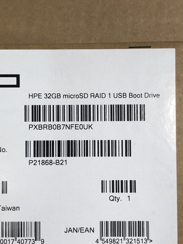 HPE Bootable Dual 32GB MicroSD Card in Raid 1 Mirror USB Boot Drive ...