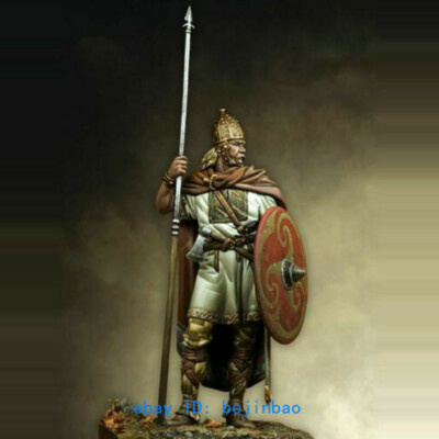 1/24 Scale Ancient Lancer Unpaitned Resin Figure Warrior With Shield ...
