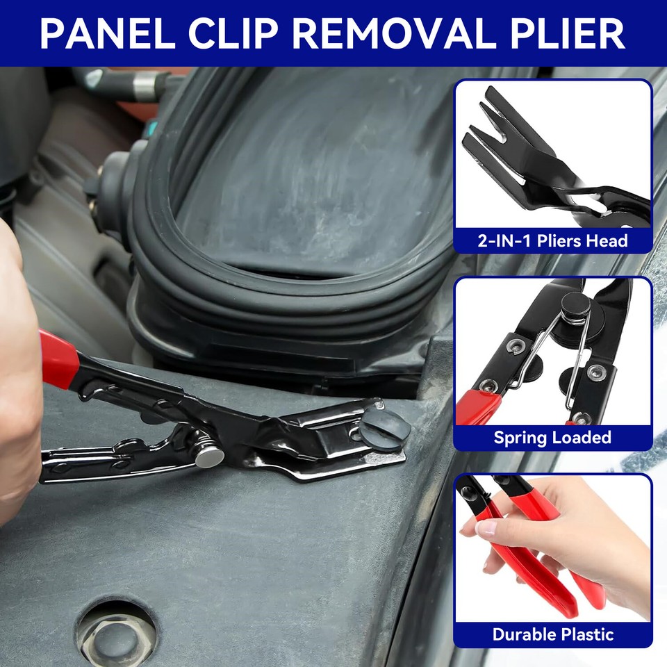 3Pcs Car Trim Clip Remover Tool Removal Pliers Fastener Door Panel ...