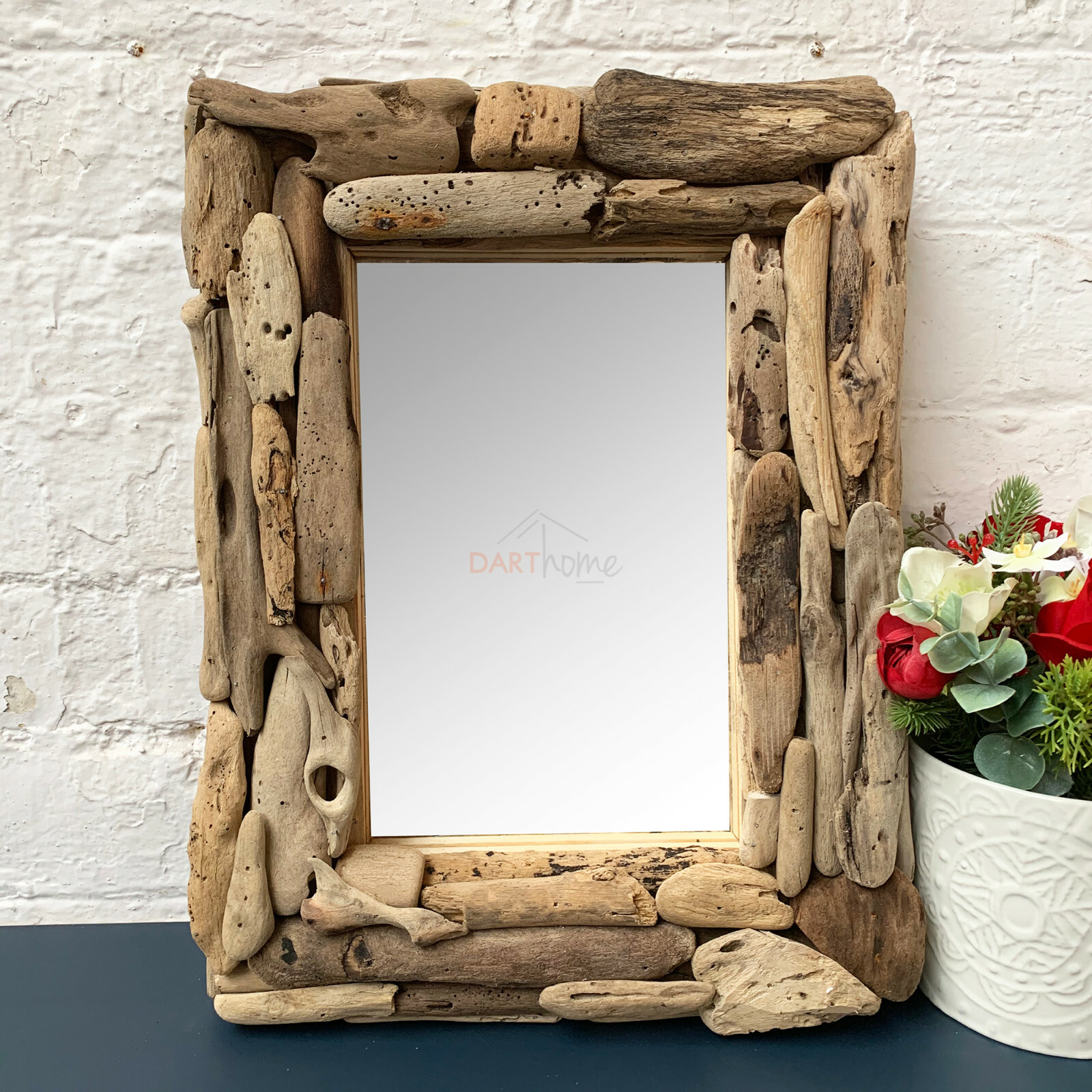 Rectangle Driftwood Mirror Vintage Rustic Natural Frame Bathroom Wall ...