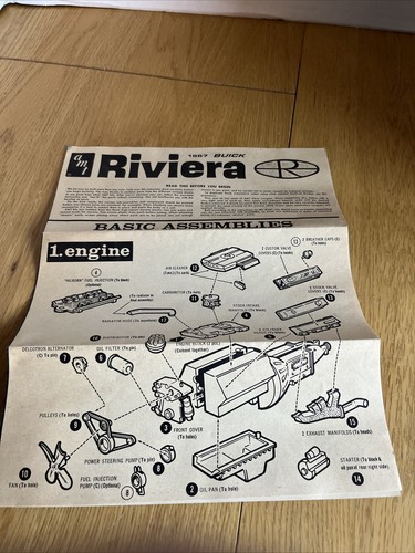 Instructions AMT 1967 Buick Riviera | eBay