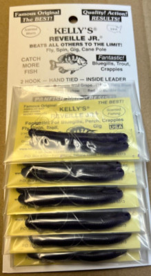 Kelly Reveille Jr "Rubber Worm" Purple Wild Grape ***Card of 12 Worms ...