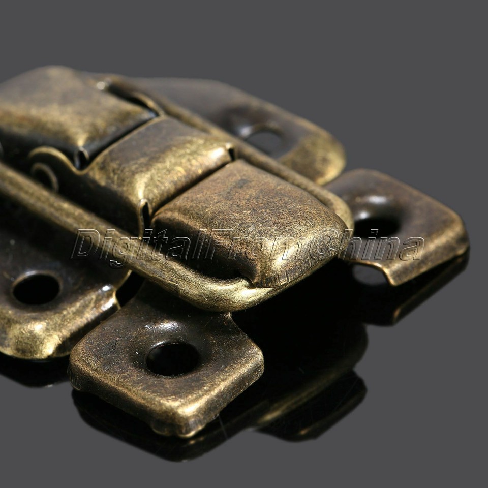 4X Antique Bress Jewelry Box Suitcase Case Buckles Toggle Hasp Latch ...