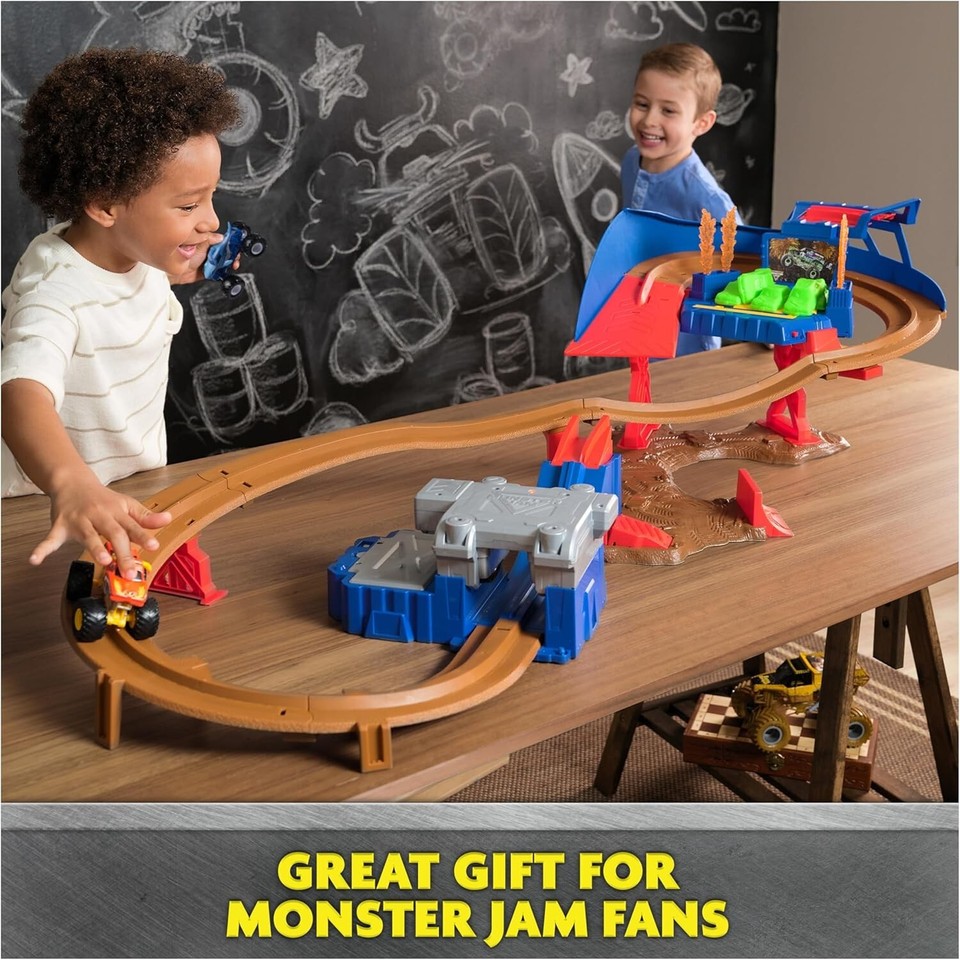 Monster Jam Supercharge Speedway Playset Light Up Track Extreme Stunts ...