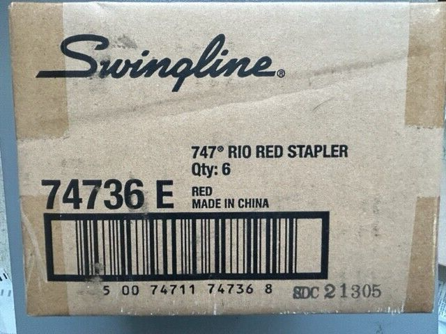 6X SWINGLINE 747 BUSINESS DESK STAPLER ___RIO RED 74736E __ ONE CASE OF ...